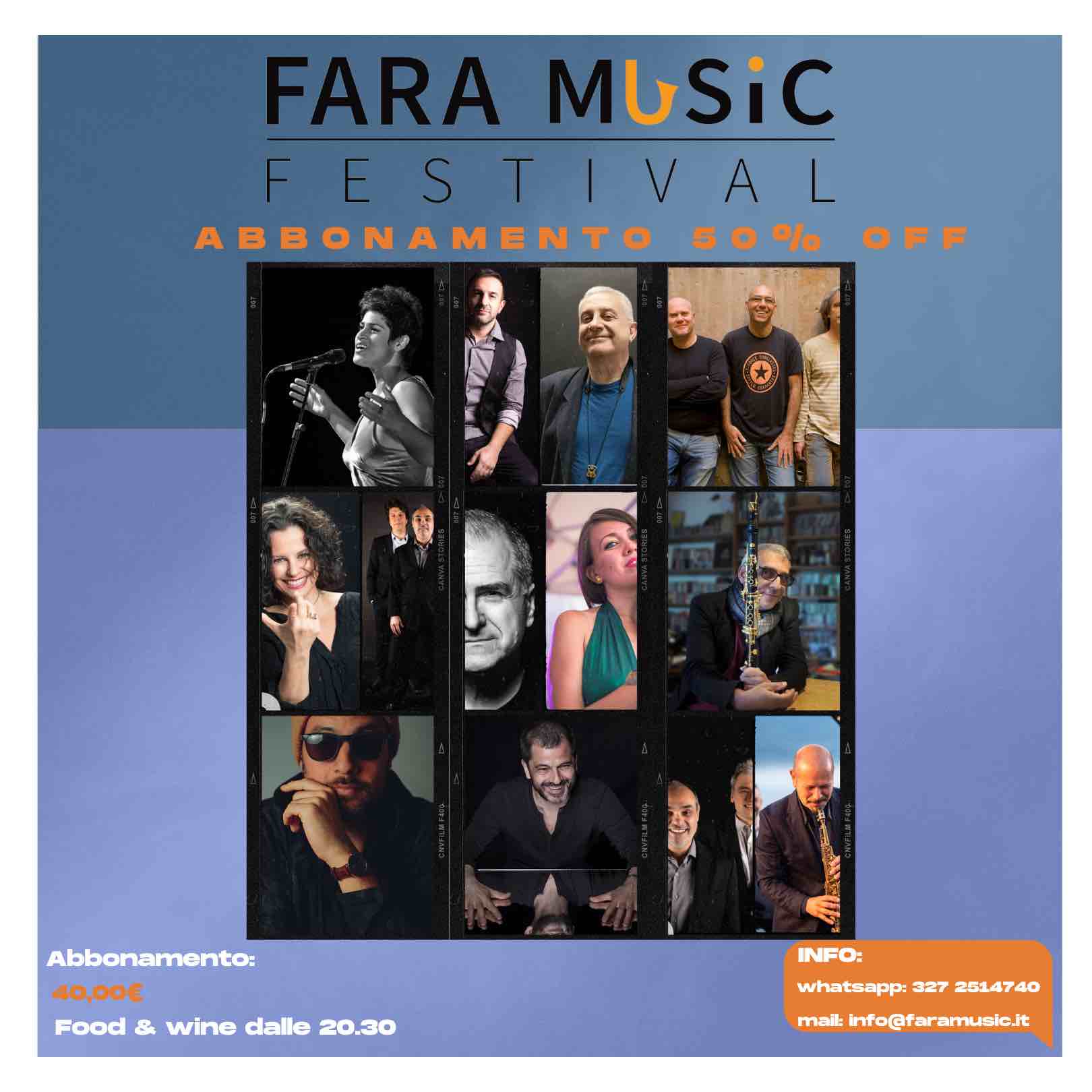 "50 % OFF" Prevendite ONLINE - Fara Music Festival, XVIII Ed. Luglio e ...